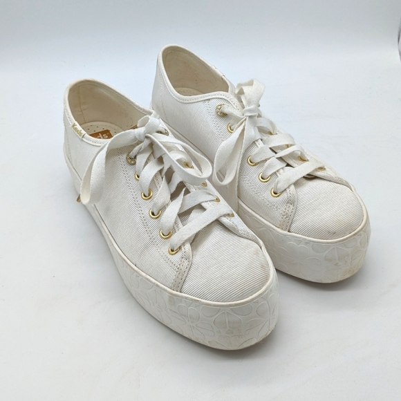 kate spade | Shoes | Kate Spade X Keds White Triple Platform Sneakers ...